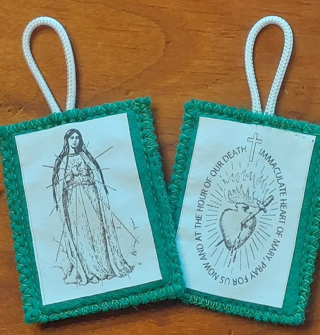 Green Scapular of the Immaculate Heart of Mary - Etsy