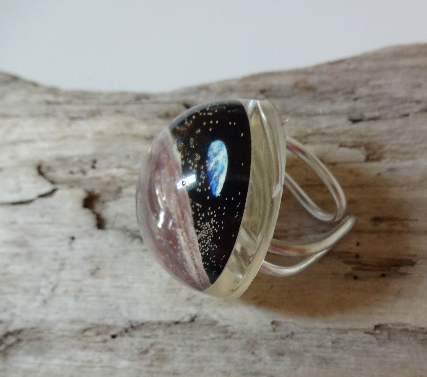 Earth Ring Moon Ring Earthrise Photo Ring Moon Landing | Etsy