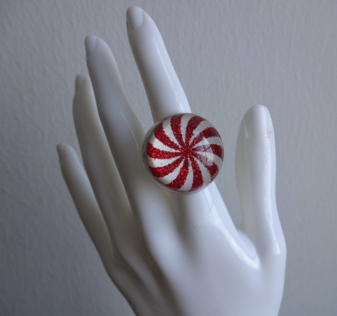 Peppermint Candy Ring: Handmade Holiday Stocking Stuffer - Etsy