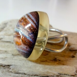 Jupiter Ring - Handmade - Resin Space Ring - Adjustable Ring - Great ...