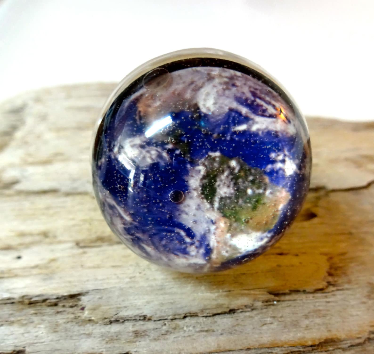Earth Ring - Planet Earth Jewelry - Space Ring - Earth Day - Out of ...