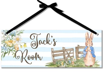 Peter Rabbit Sign Personalized Door Sign for Kids Nursery - Etsy