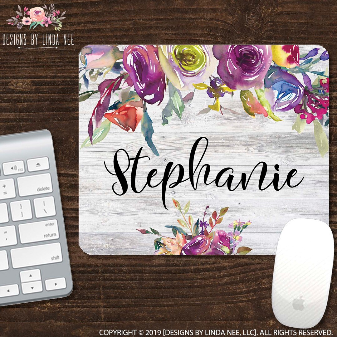 Personalized Floral Mousepad Desk Accessories Office Decor Custom Mouse ...