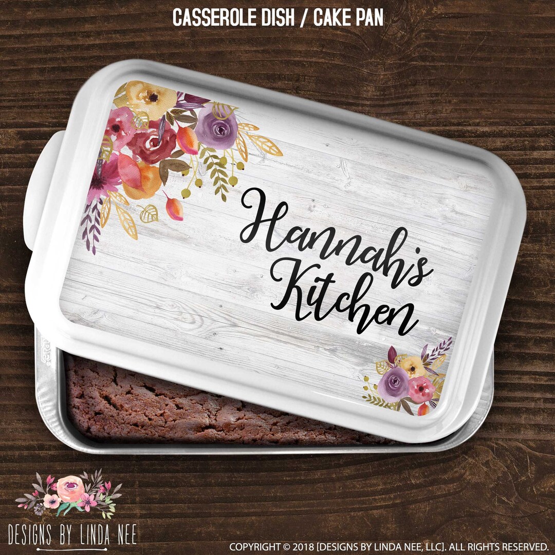 Monogrammed Cake Pan Personalized Casserole Dish Housewarming Gift ...