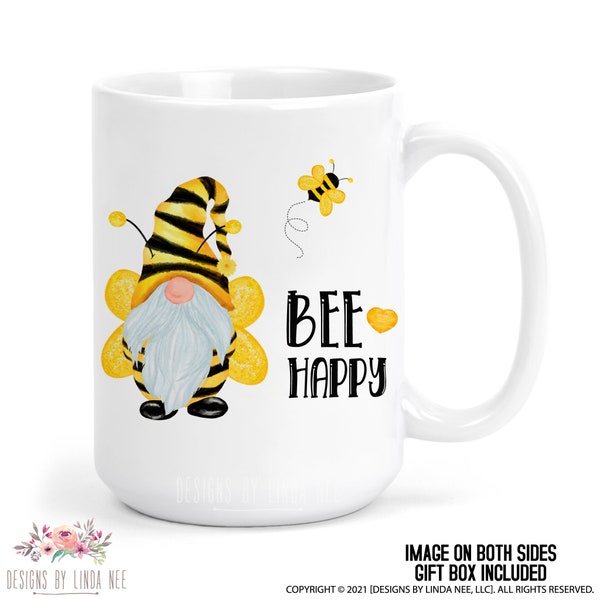 Bee Happy Mug - Etsy