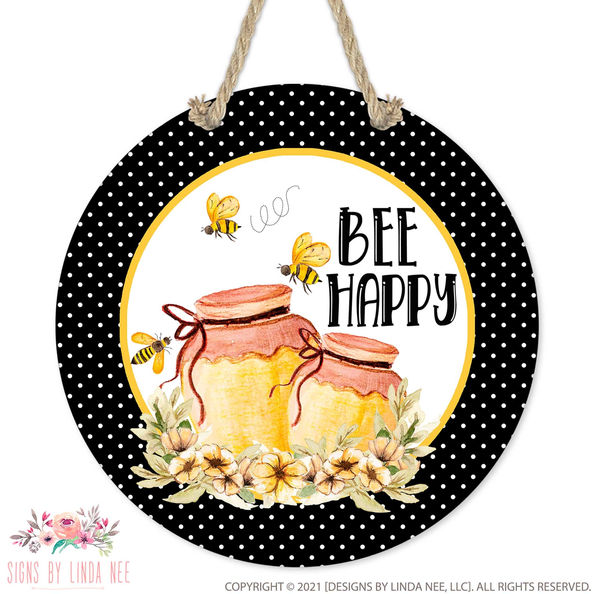 Bee Happy Sign Ceramic Bee Happy Wall Sign Bee Sign Summer - Etsy