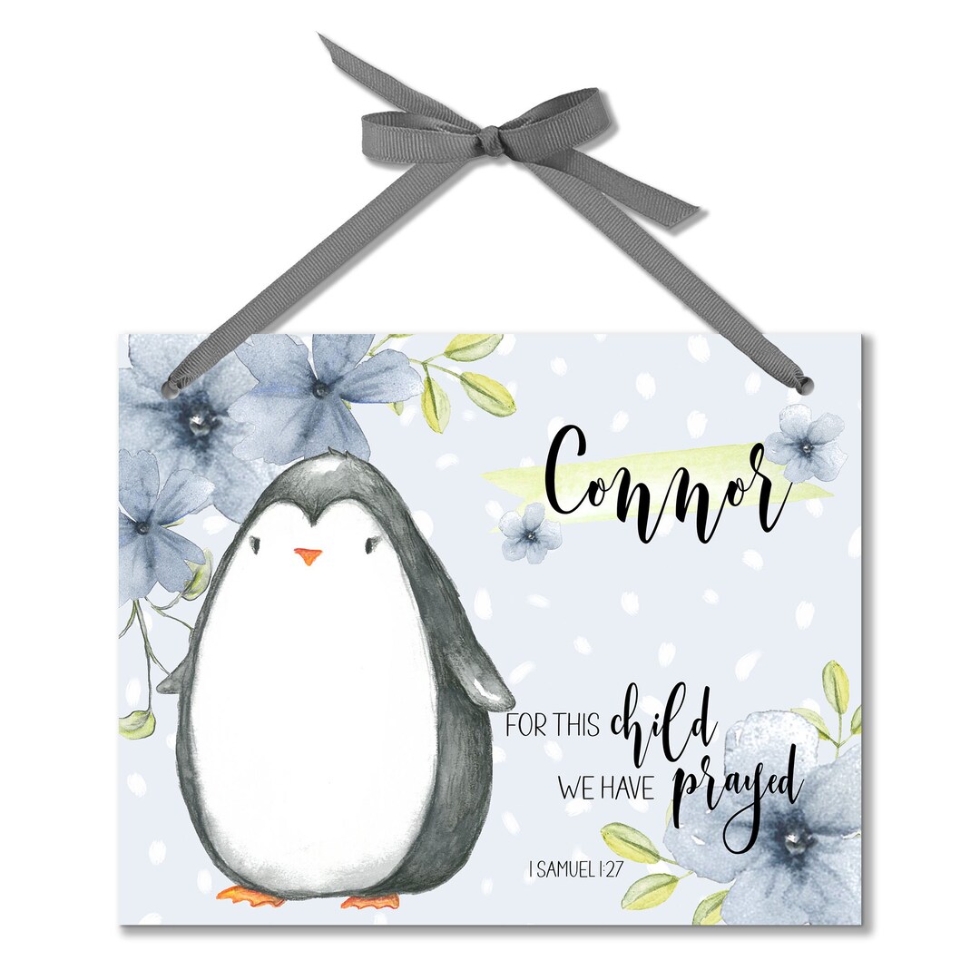 Personalized Christian Nursery Sign, Baptism Gift, Boys Nursery Door ...