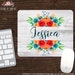 Custom Mousepad Floral Mousepad Monogram Mouse Pad Office Decor ...