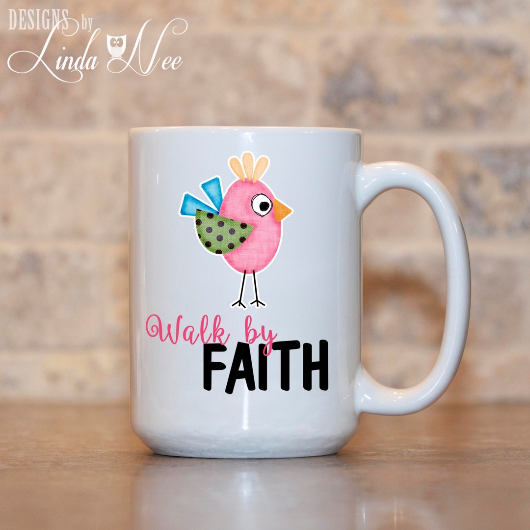 Walk by FAITH Christian Coffee Mug, Christian Quote Mug, Bible Study ...