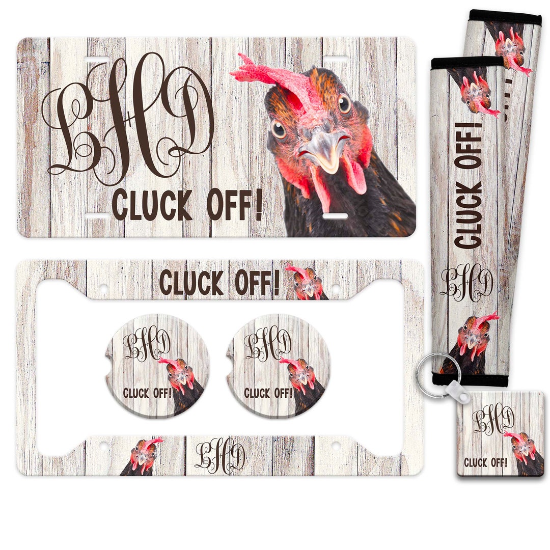 Chicken Monogrammed License Plate, Personalized Car Accessories, Car ...