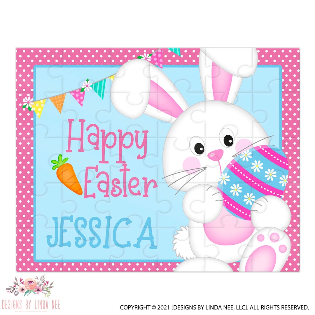 Personalized Easter Bunny Puzzle for Kids, Easter Basket Stuffer for ...