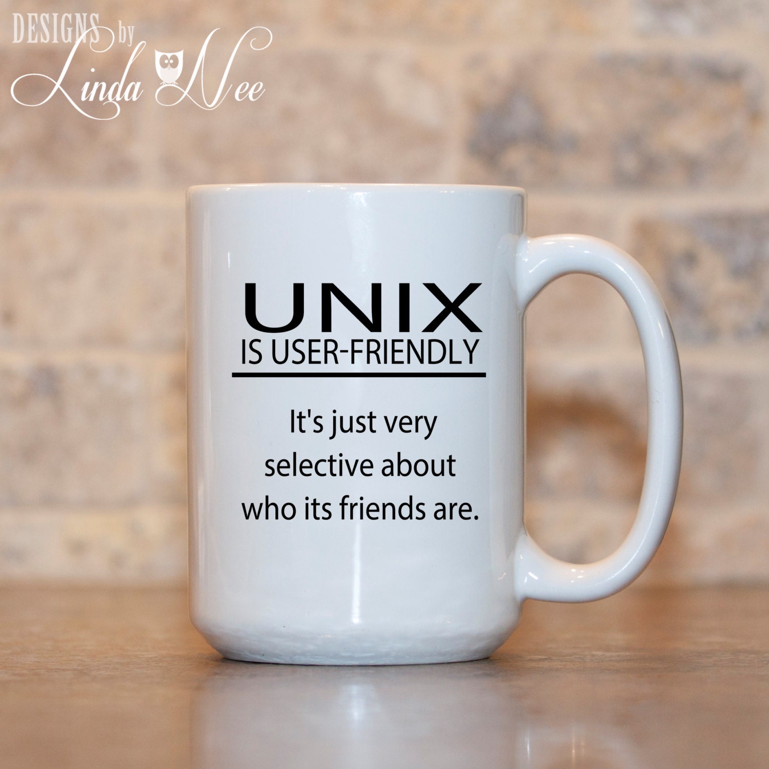 UNIX is User-friendly Mug Unix Coffee Mug Funny Geek Mugs | Etsy