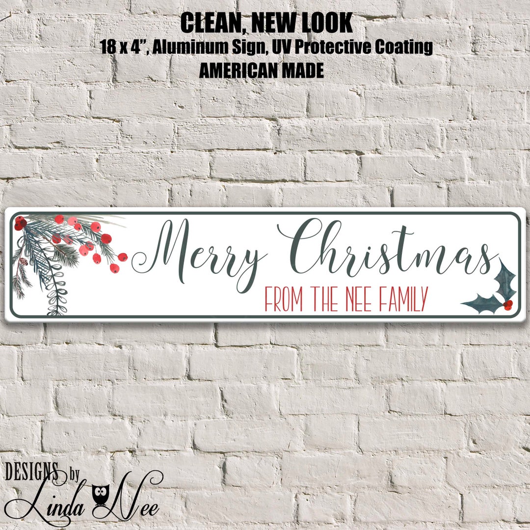 Personalized Christmas Sign, Christmas Decor, Family Name Sign ...