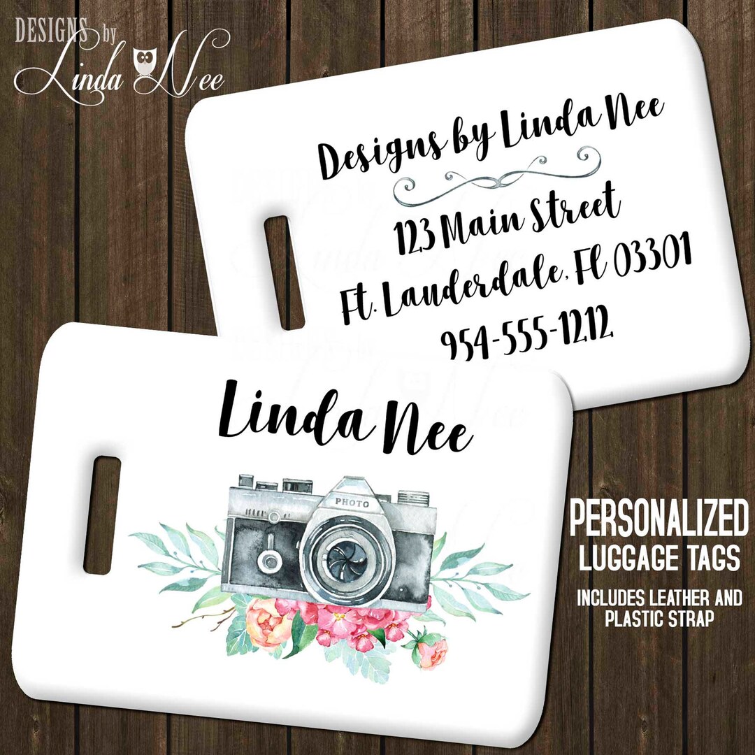 Personalized Photography Luggage Tags, Custom Camera Luggage Tag, Gift ...