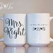 Personalized Mr. Right and Mrs. Right Mug, Mr and Mrs Coffee Mug Set ...