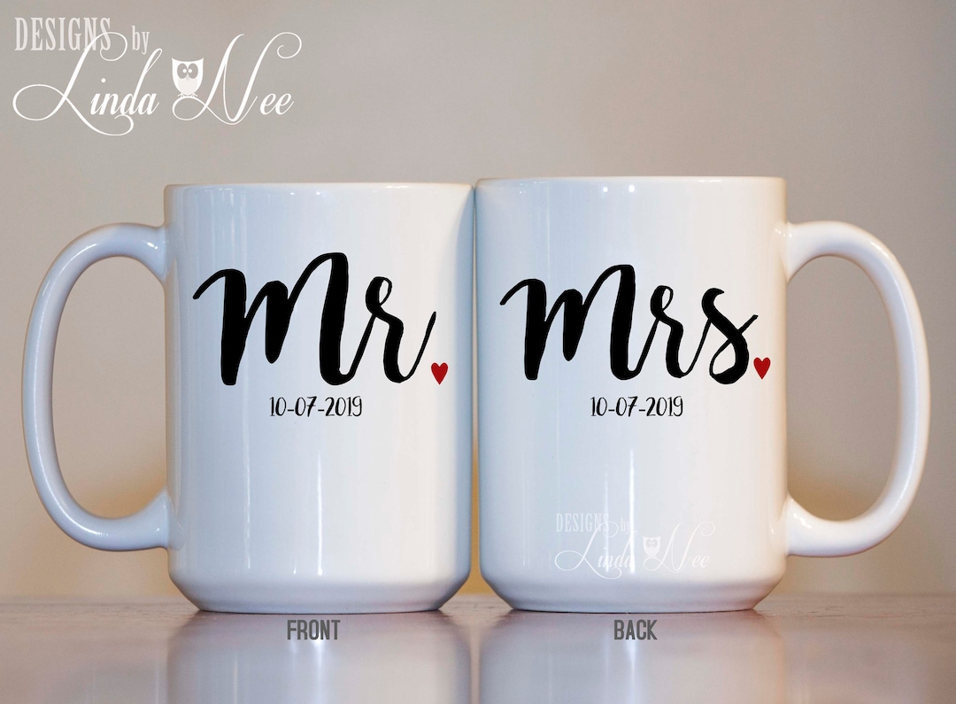 Personalized Mr. or Mrs. Mug, Mr or Mrs Coffee Mugs, Couples Mug Set ...