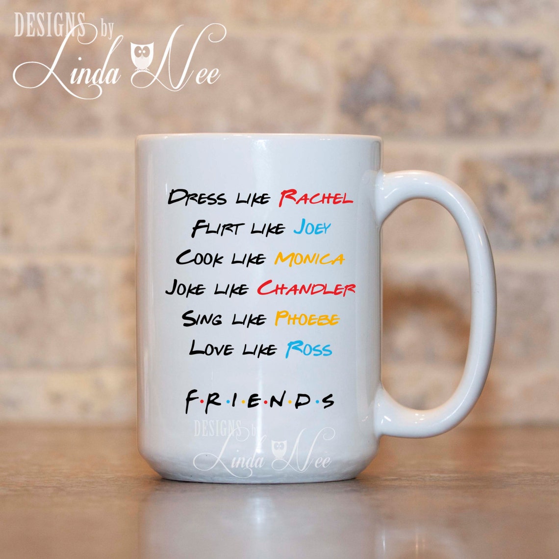 Friends TV Show Mug Dress Like Rachel Flirt Like Joey - Etsy