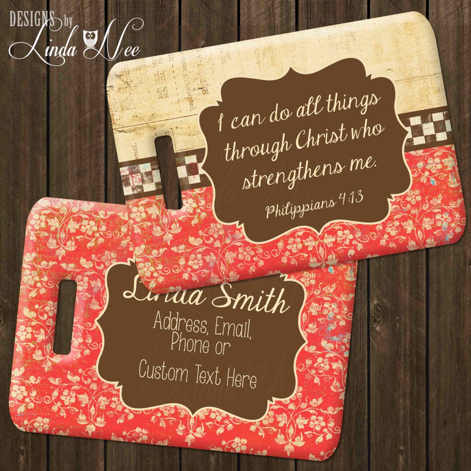 Christian Scripture Luggage Tags, Personalized Luggage Tag, Bag Tag ...