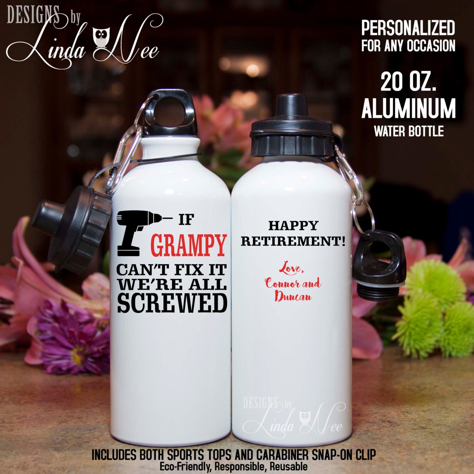 Aluminum Water Bottle Happy Retirement Water Bottle If - Etsy