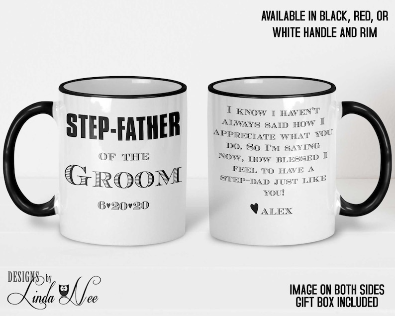 Personalized Step-Father of the Groom Beer Mug Step Father of | Etsy