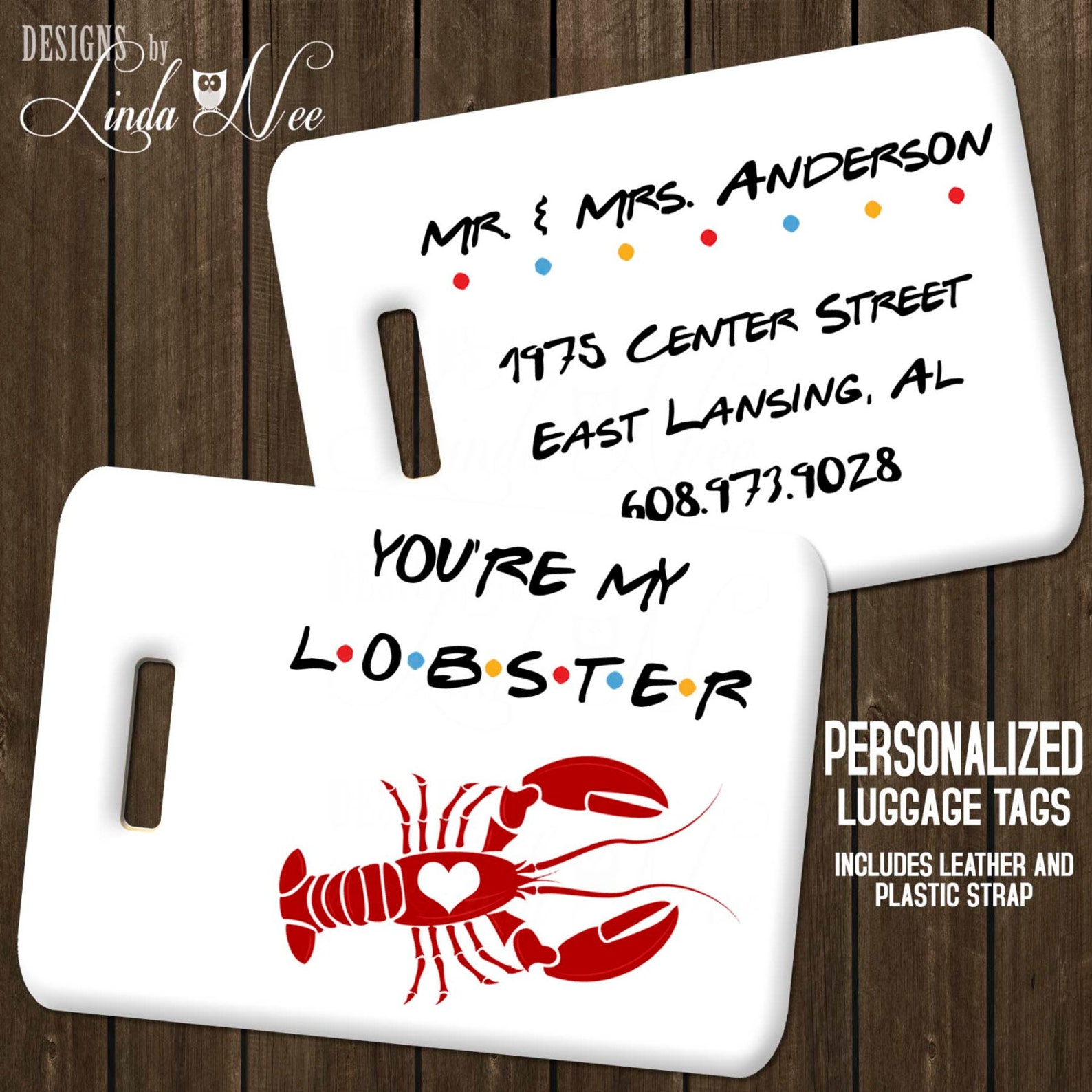 Personalized You're My Lobster Luggage Bag Tags Bag Tag - Etsy