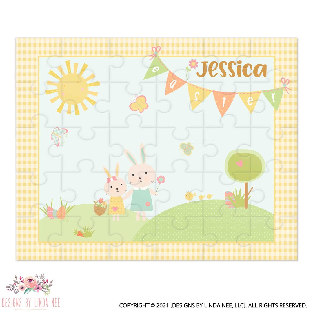 Easter Bunny Puzzle, Personalized Puzzle for Kids, Jigsaw Puzzle ...