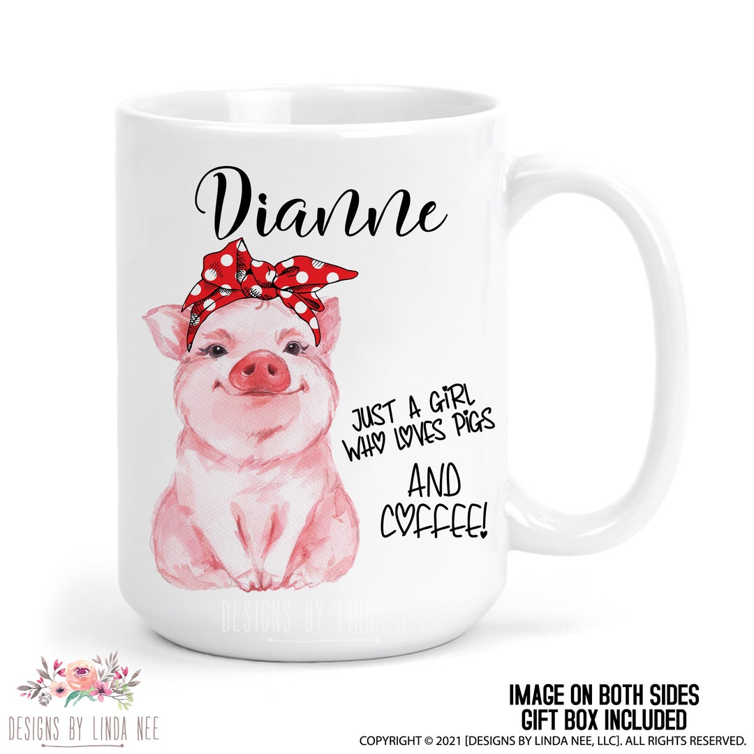 Personalized Pig Mug, Cute Pig Mug Customized With Your Name and Just a ...