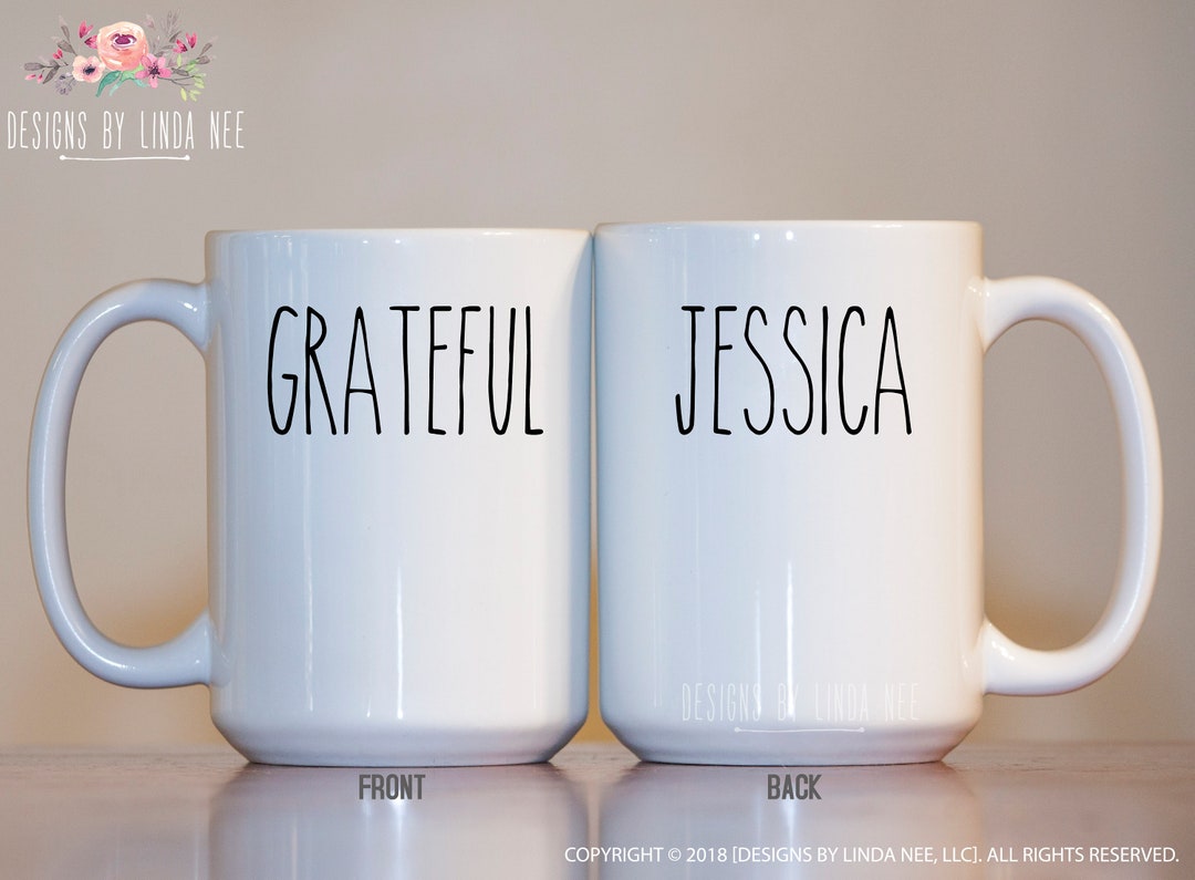 Grateful Personalized MUG Farmhouse Coffee Bar Modern Farmhouse Coffee ...