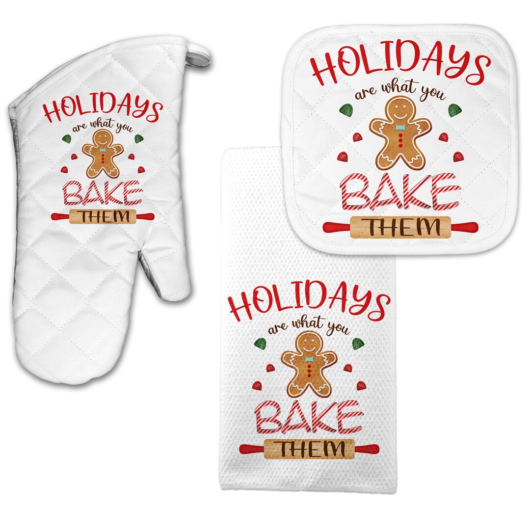 Gingerbread Christmas Baking Towel, Holiday Kitchen Dish Towel ...