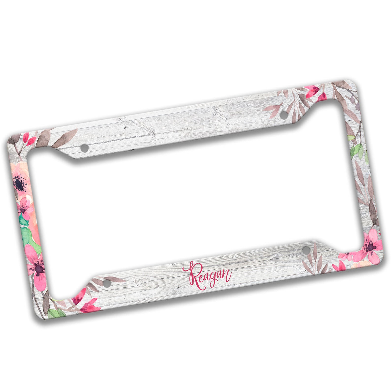 Monogrammed License Plate Personalized Plate and Frame Floral - Etsy