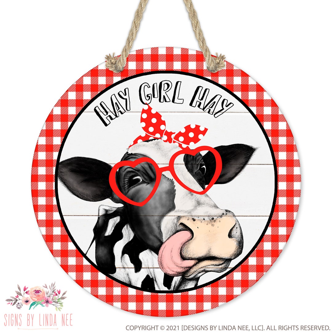 Heifer Sign, Cow Sign, Hay Girl Hay Red Heifer Kitchen Sign, Cute Cow ...