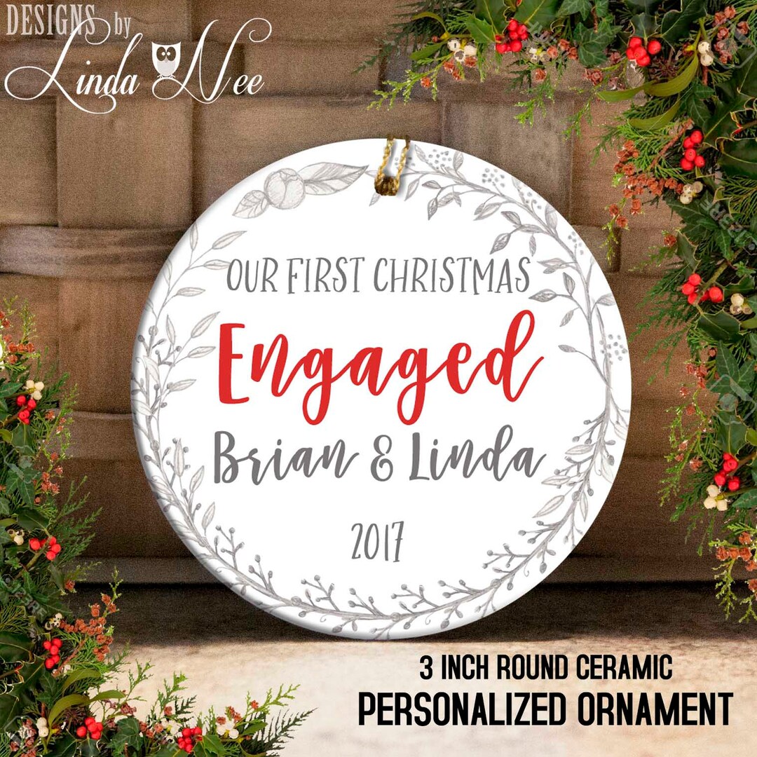 Our First Christmas Engaged Ornament, Engagement Ornament, Engagement ...