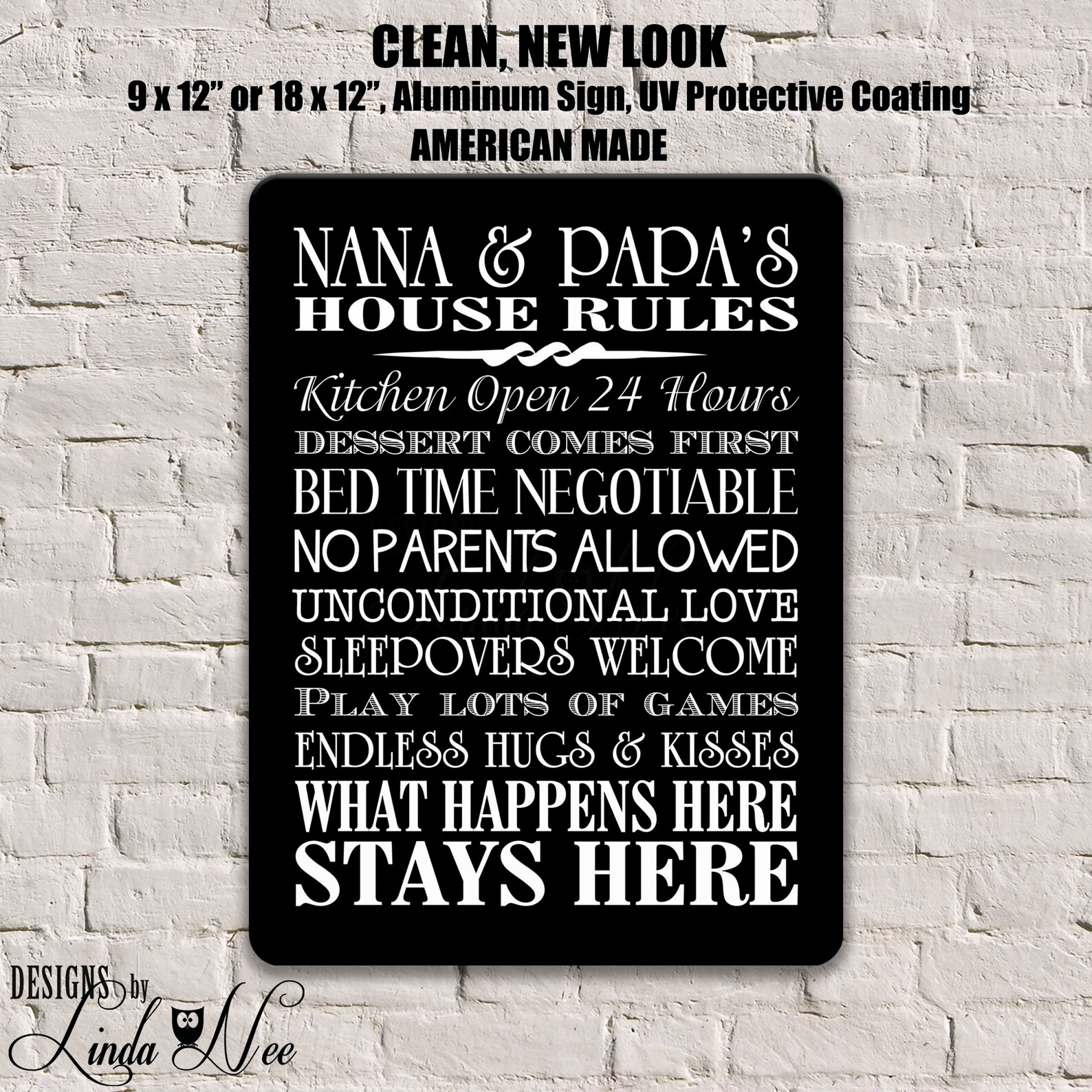 Nana and Papa Gifts Nana and Papa Rules Grandparents Sign - Etsy