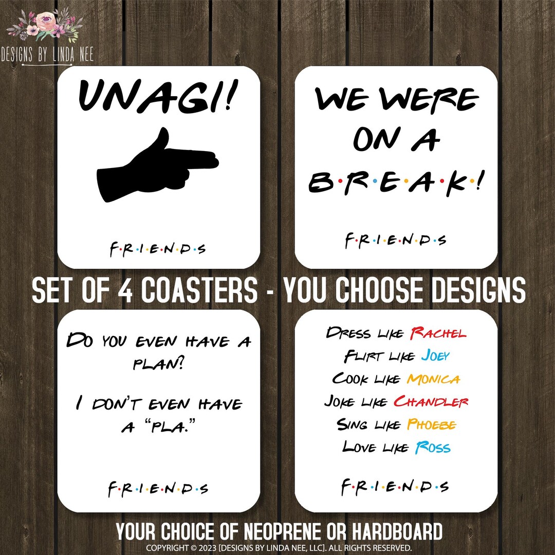 A Moo Point Friends TV Show Quote, Joey Quote, Coaster Set of 4 ...