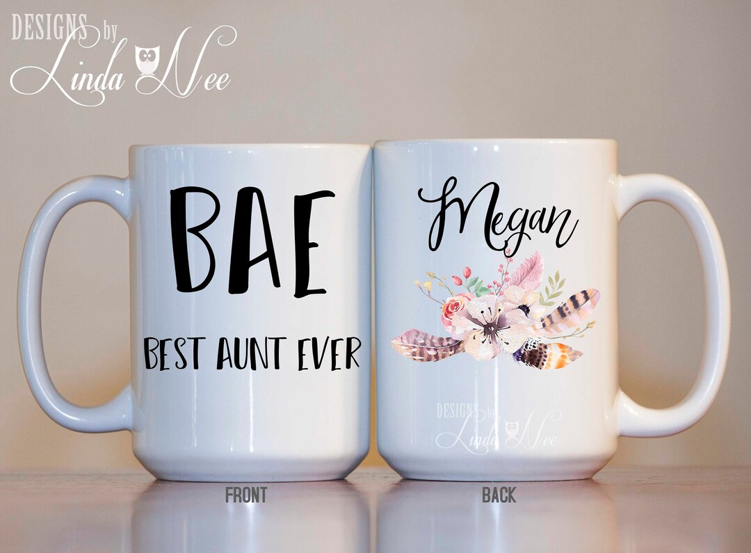 Bae Best Aunt Ever BOHO Mug, Bae Mug Best Aunt Ever Mug, Aunt Mug, Aunt ...