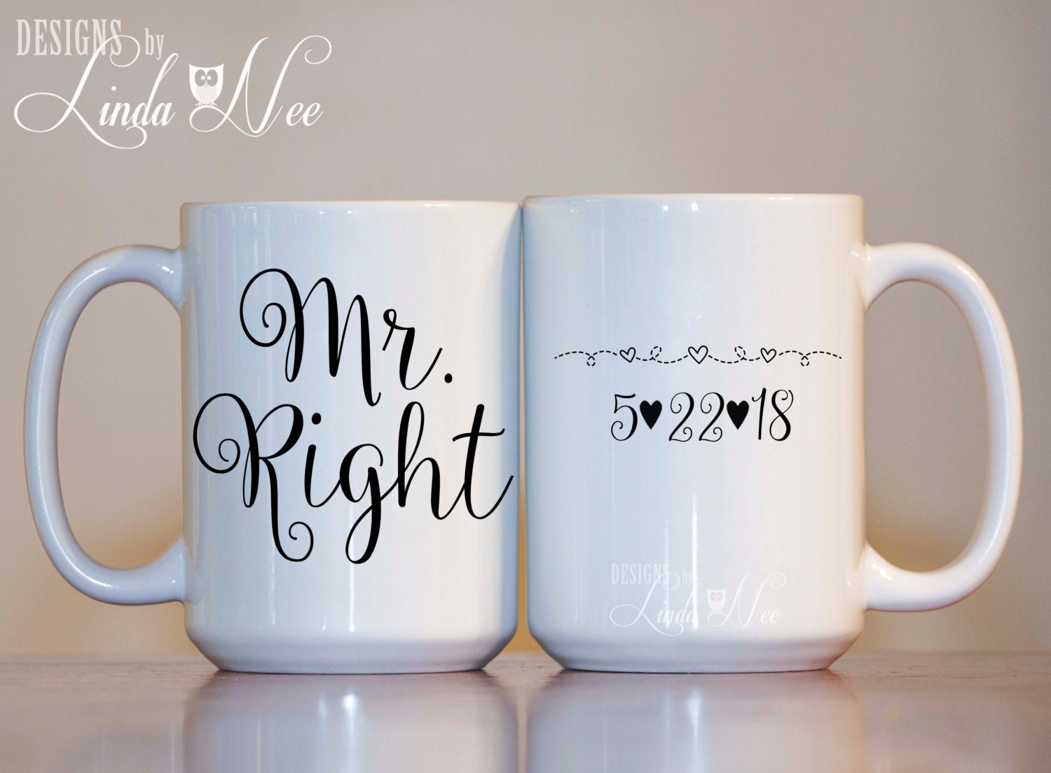 Personalized Mr. Right and Mrs. Right Mug Mr and Mrs Coffee - Etsy