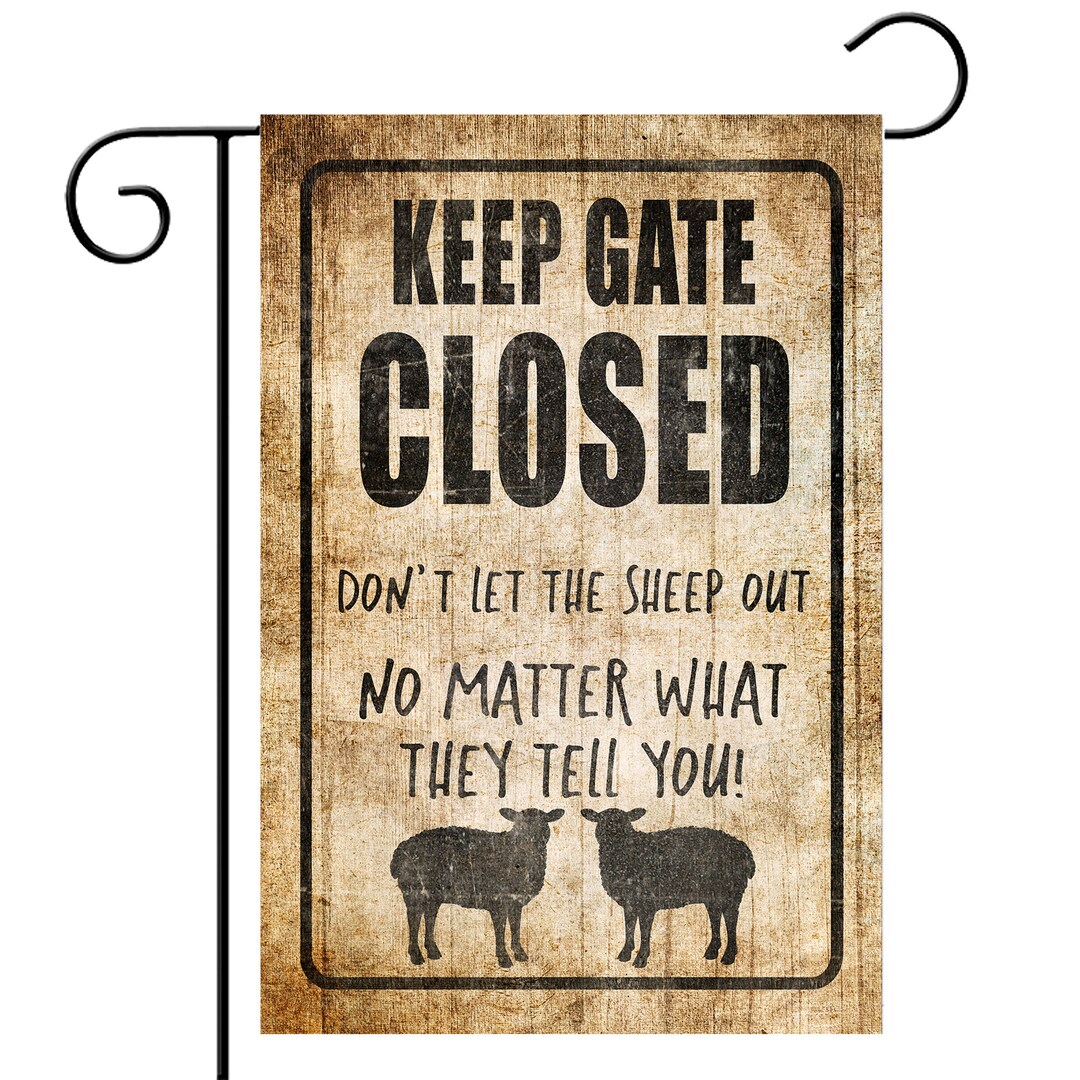 Sheep Flag Keep Gate Closed Sheep Flag Funny Sheep Decor Sheep Pen Flag ...
