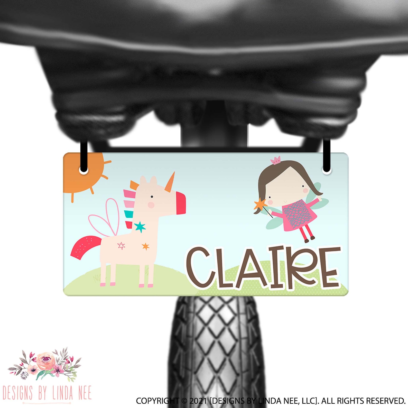 Kids Unicorn Personalized License Plate Girls Unicorn Bike License ...