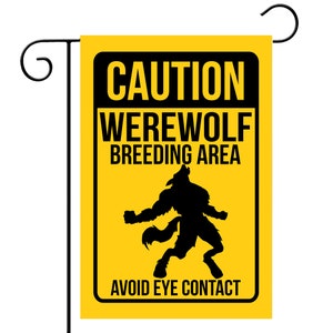 Werewolf Garden Flag, Werewolf Farm Flag, Cryptid Decor, Werewolf Lawn ...
