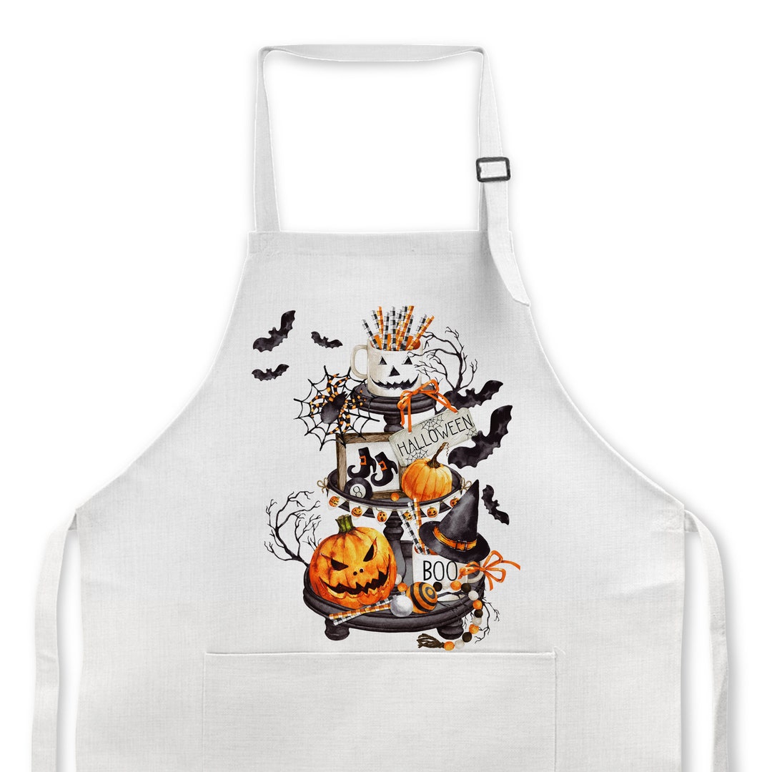 Halloween Kitchen Apron, Cute Pumpkin Apron for Women, Boo Spooky Apron ...