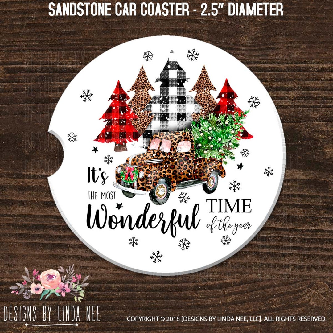 Car Accessory Christmas Car Coaster Holiday Auto Car Cup Holder ...