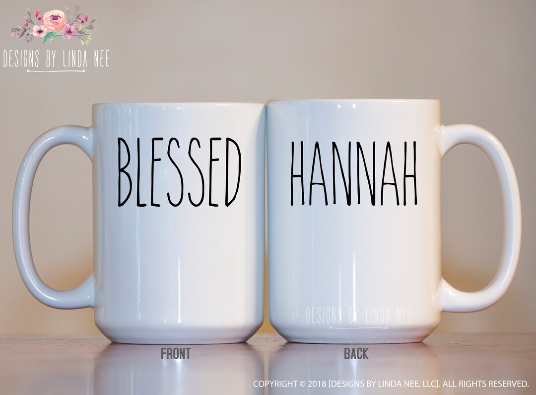 Blessed Personalized MUG Farmhouse Coffee Bar Modern Farmhouse Coffee ...