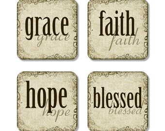 Stained Glass Church Windows Coaster Set Tableware Barware - Etsy