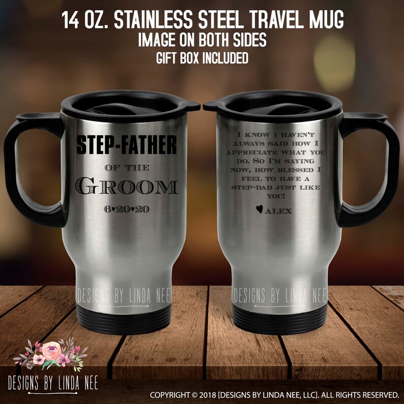 Personalized Step-Father of the Groom Beer Mug Step Father of | Etsy