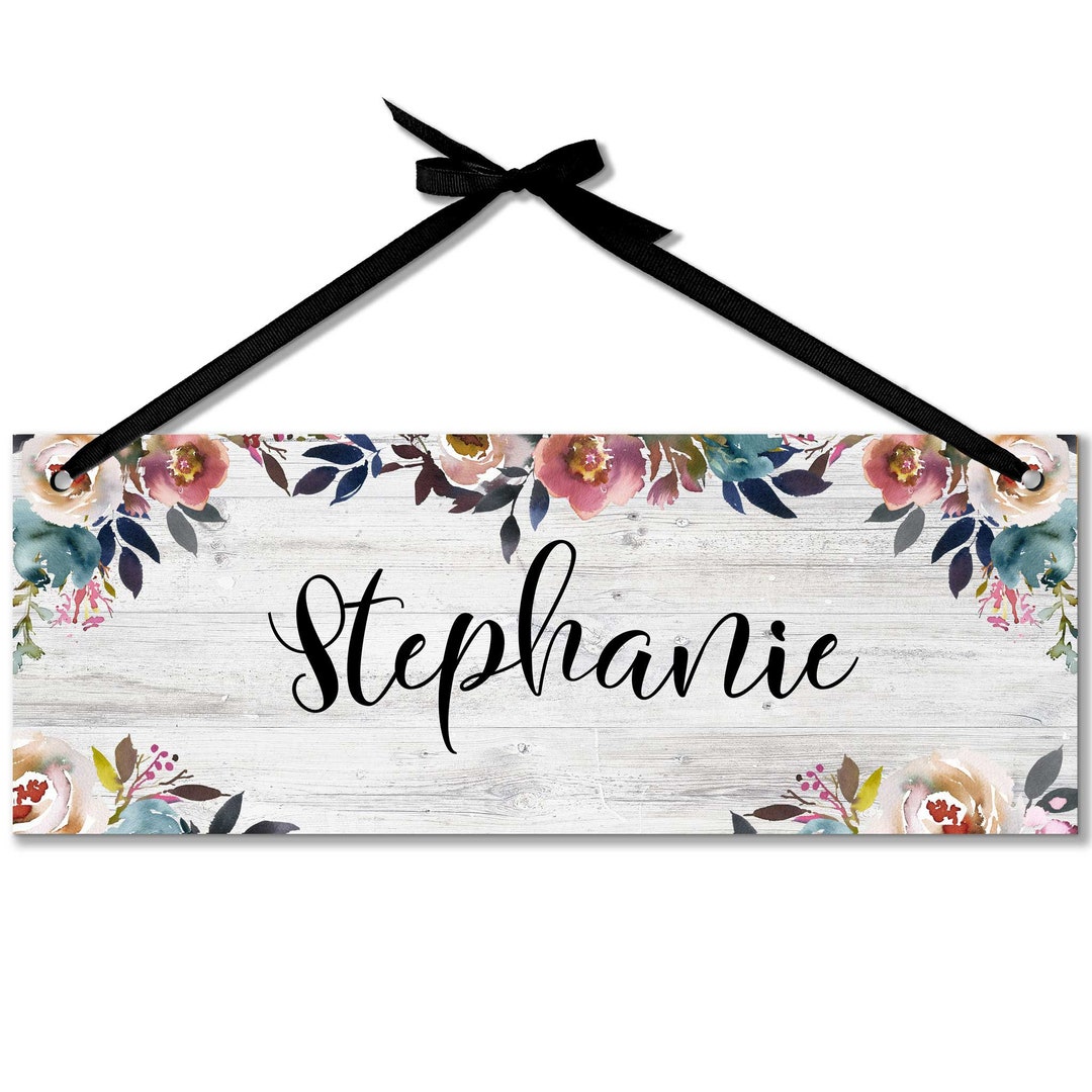 Hardboard Floral Sign, Office Decor, Personalized Decor for Women, Fall ...