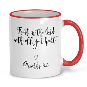 Proverbs 3:5 Mug, Scripture Coffee Mug, Christian Mug for Women, Trust ...
