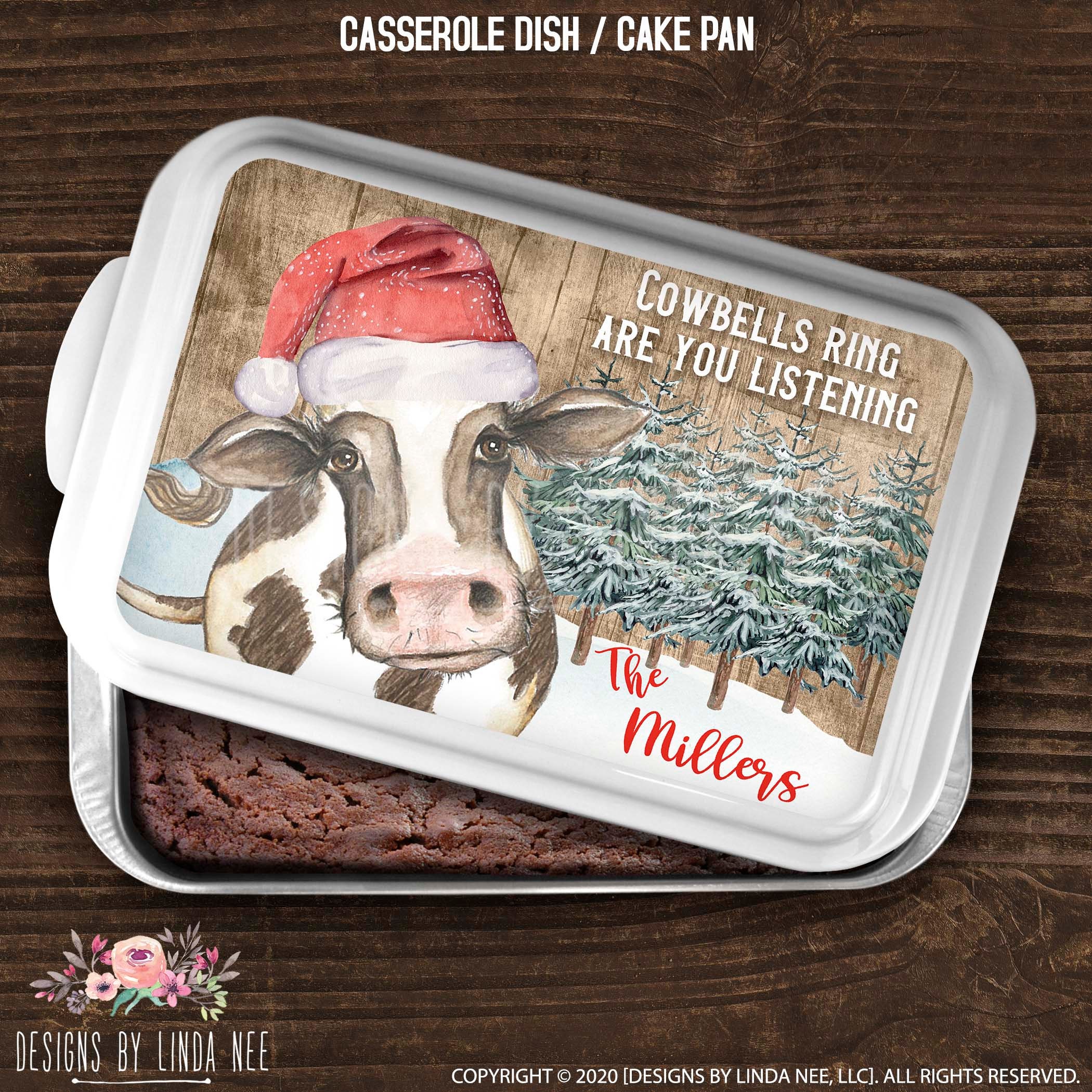Personalized Cake Pan Cow Kitchen Decor Casserole Dish - Etsy
