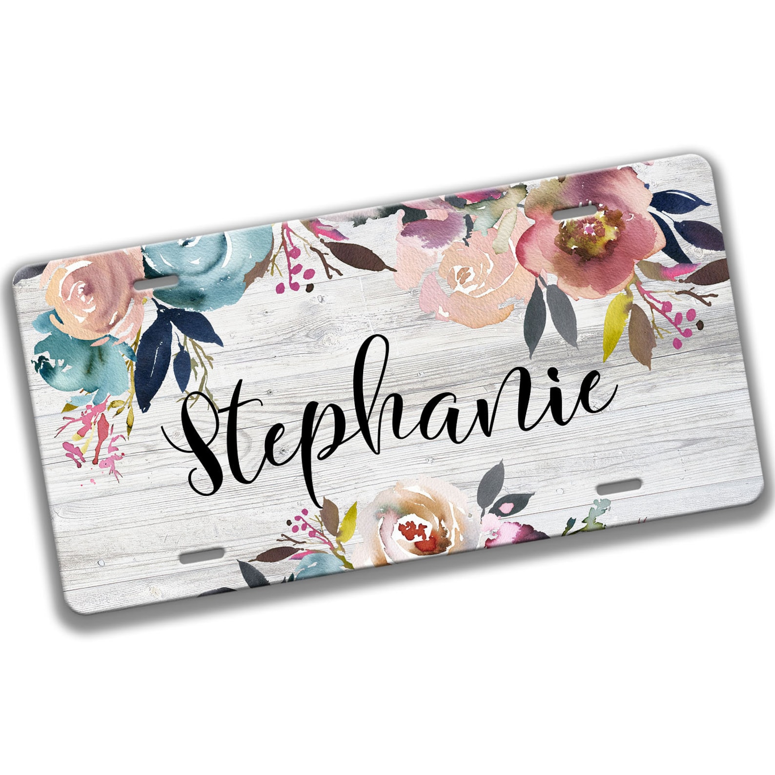 Monogrammed License Plate Personalized Plate Frame Floral - Etsy