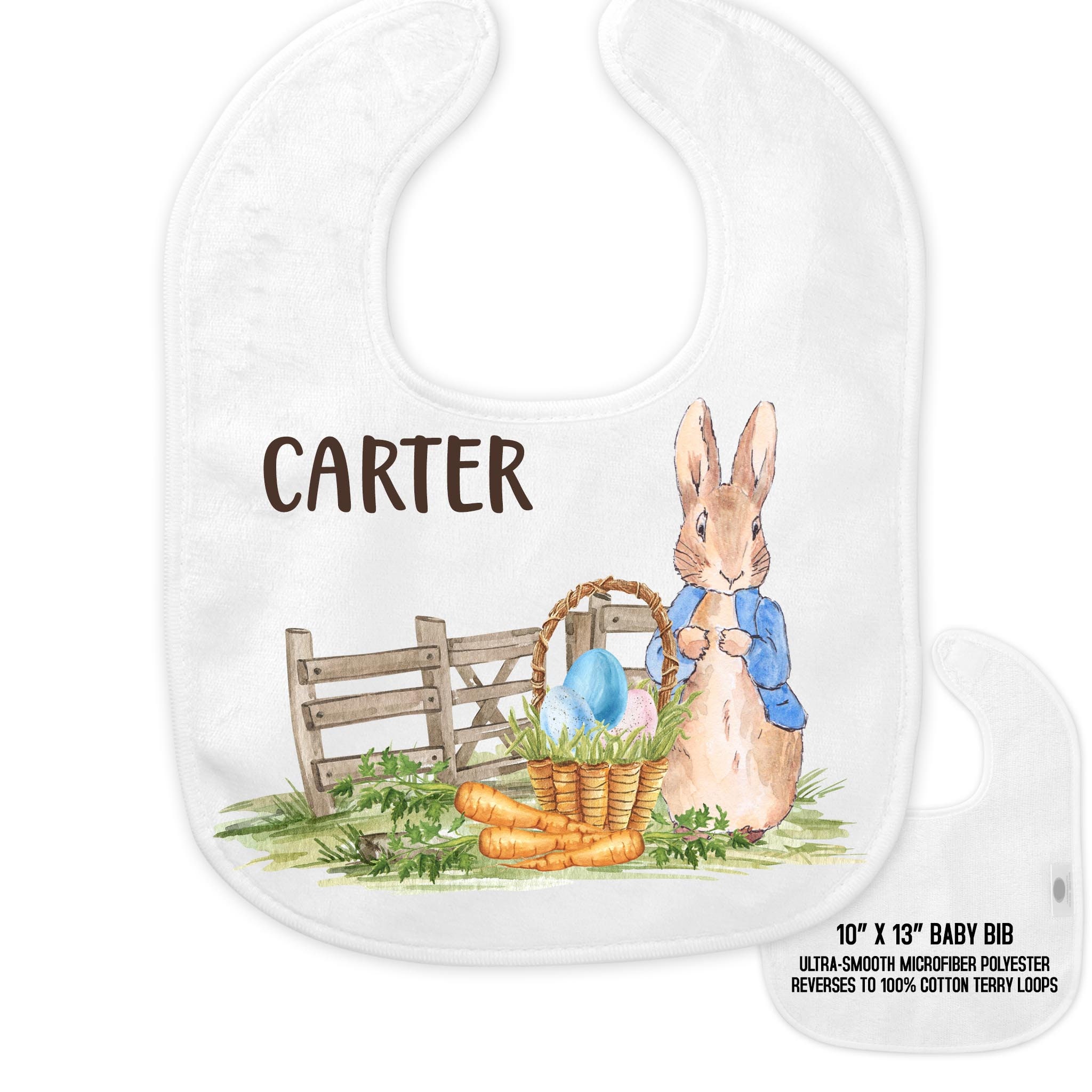 Personalized Peter Rabbit Gift Set Easter Baby Bib Burp Cloth | Etsy