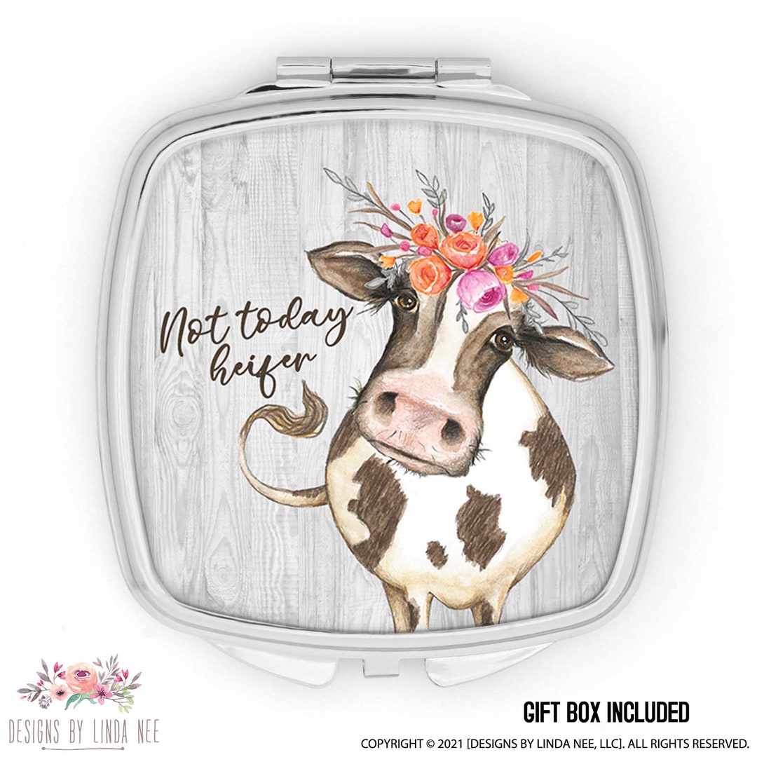 Cow Pocket Mirror, Not Today Heifer Hand Mirror, Animal Compact Mirror ...
